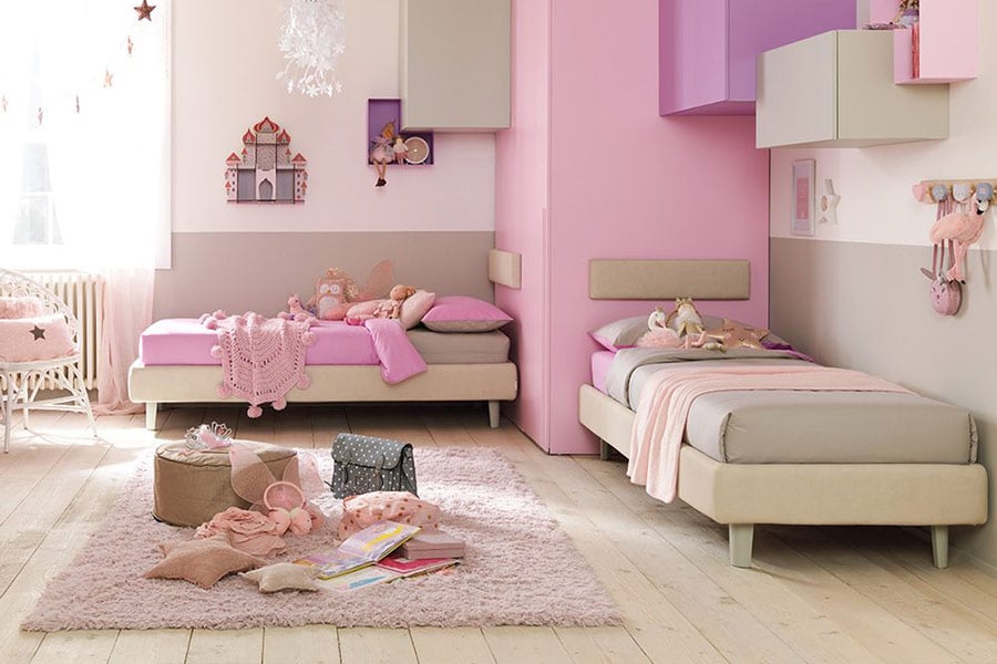 4 camerette con due letti a elle Moretti Compact